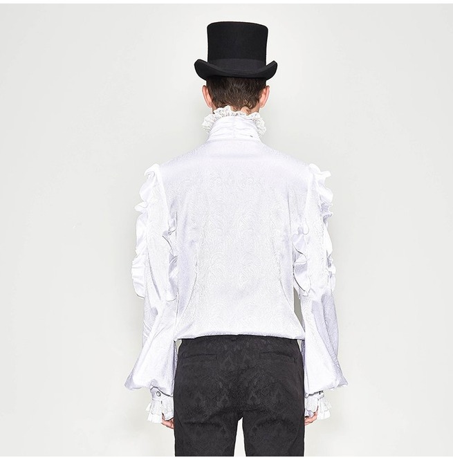 Steampunk Pleated Bishop Sleeves Stand Collar Jacquard Rebelsmarket