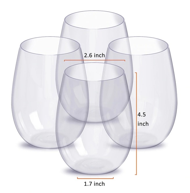 4pc/set Transparent Reusable Plastic Wine Glass - | RebelsMarket