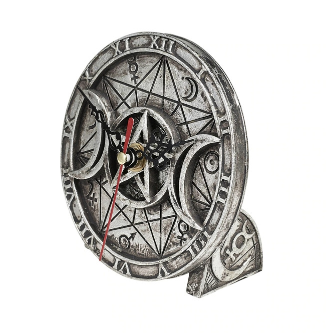 Gothic 'Wiccan' Triple Moon Desk Clock | Alchemy Of | RebelsMarket