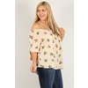 Boho Off Shoulder Floral Print Plus Size Loose Top | RebelsMarket