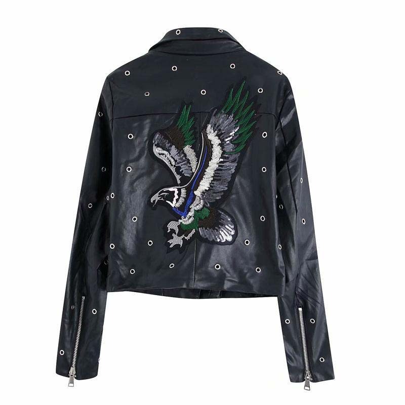 Punk Women Black Silver Ring Motorcycle Jacket, Style | RebelsMarket
