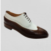 Men Formal Leather Two Tone Shoes, Brown And White | RebelsMarket