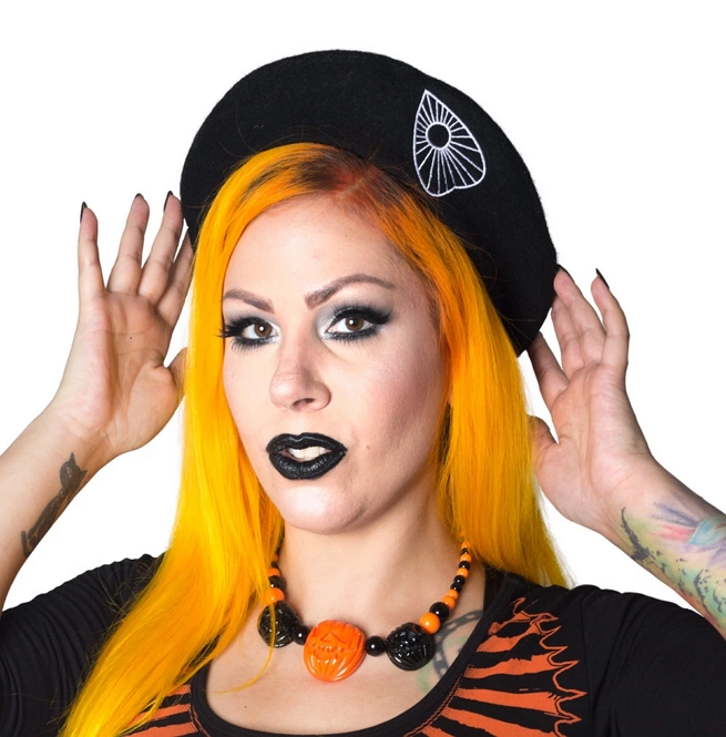 Women's Gothic Black Beret | RebelsMarket